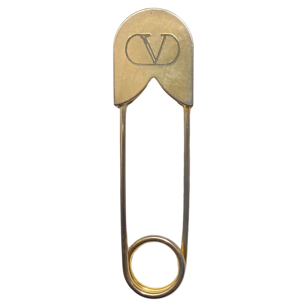 1980s Valentino Gold Metal Pin - Etsy