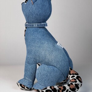 Denim and Leopard Cat Stuffed Animal - Etsy