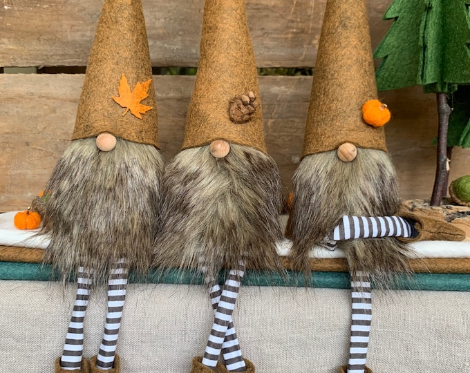 Fall/autumn Gnome Nisse - ( 9 Inch) Acorn Brown Color With Brown Beard ...