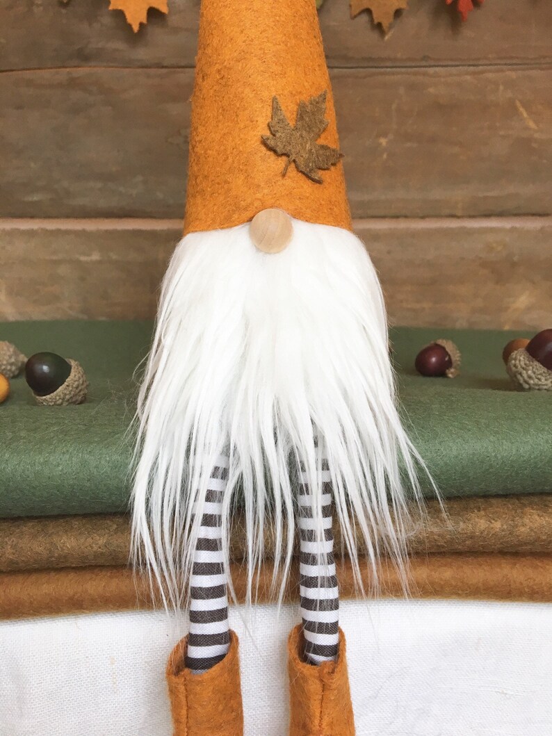 Fall/autumn Gnome Nisse 9 Inch Pumpkin Color With White | Etsy