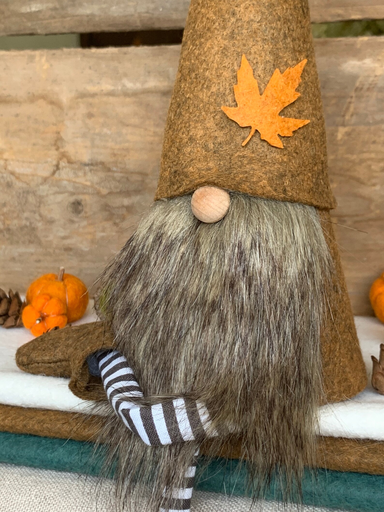 Fall/autumn Gnome Nisse - ( 9 Inch) Acorn Brown Color With Brown Beard ...