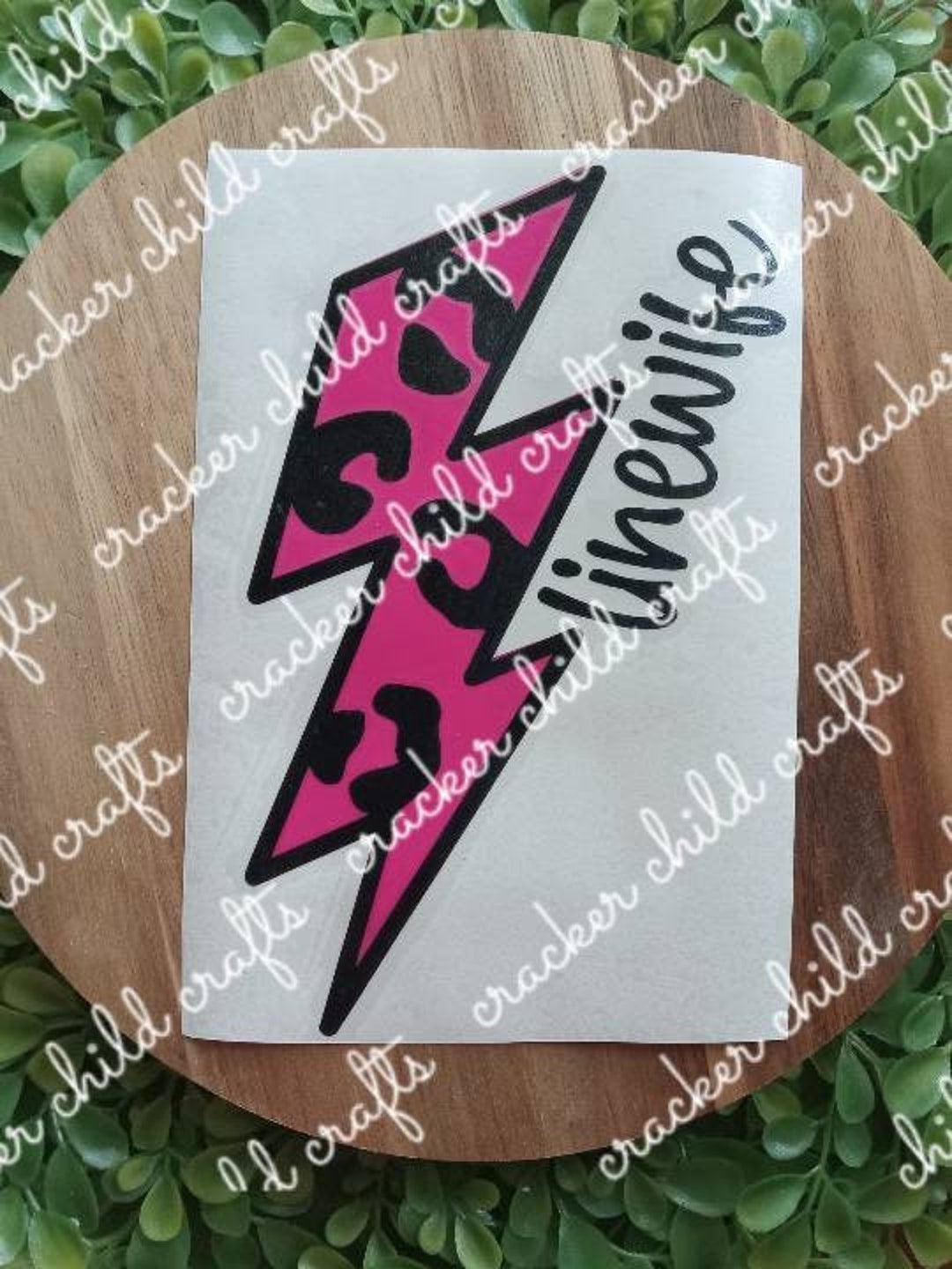 Leopard Print Linewife Lightning Bolt Decal-linewife-lineman's Wife ...
