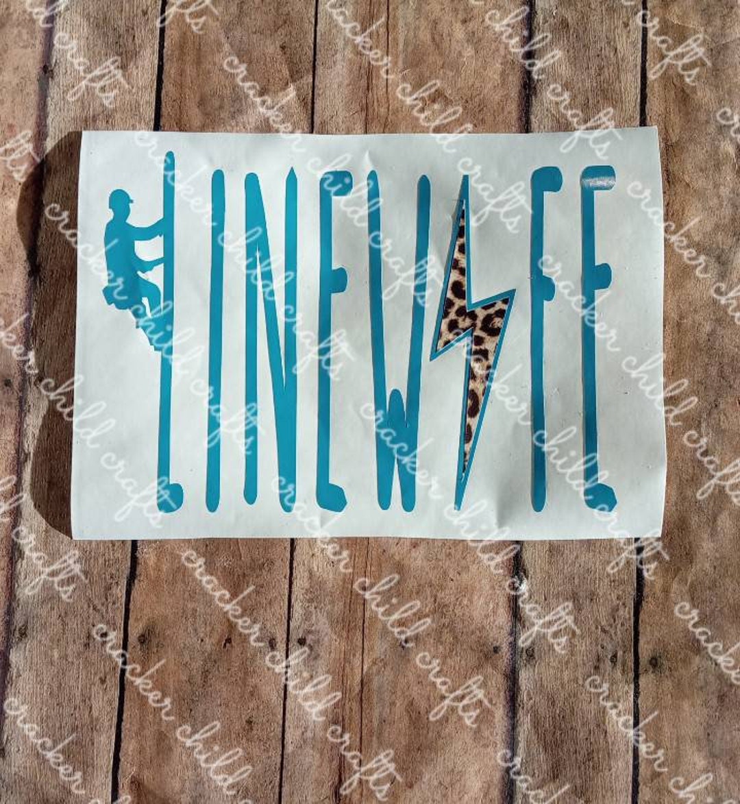 Linewife Decal With Animal Print Lightning Bolt-linewife-lineman's Wife ...