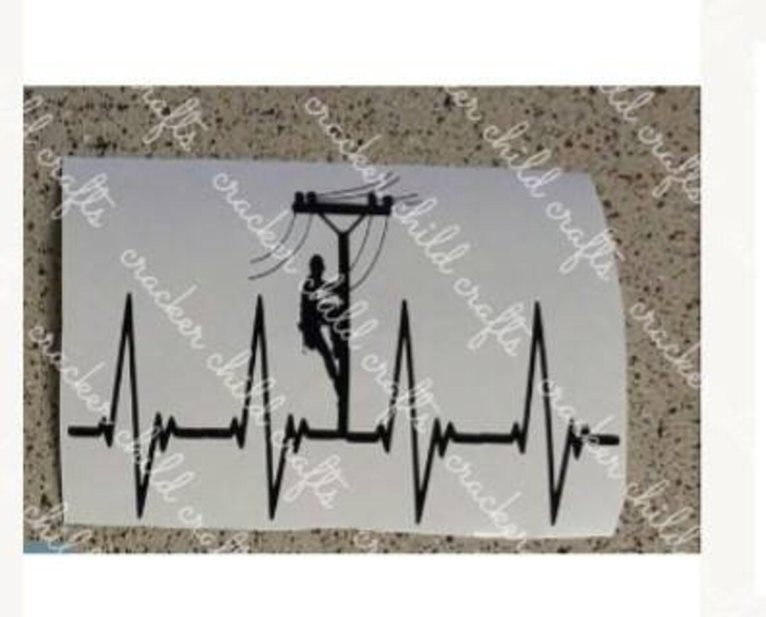 Lineman Heartbeat Decal-lineman's Wife-linewife-linewife Decal-linewife ...