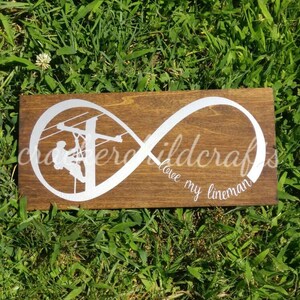 Lineman Infinity Sign Lineman Signs Lineman Decor Lineman's Wife I Love ...