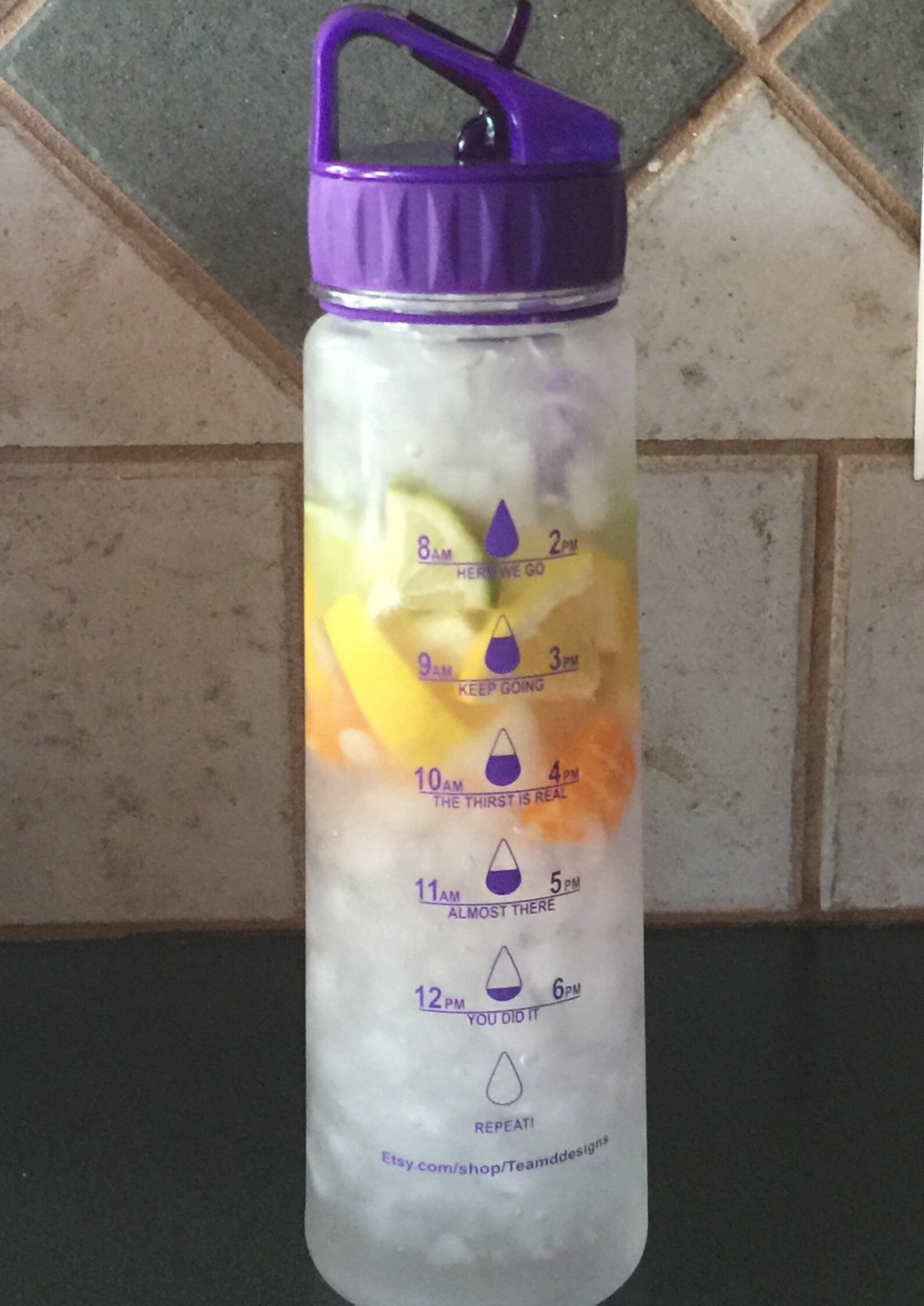 SALE Water Bottle Pre Measured to Track Your Intake and Help - Etsy