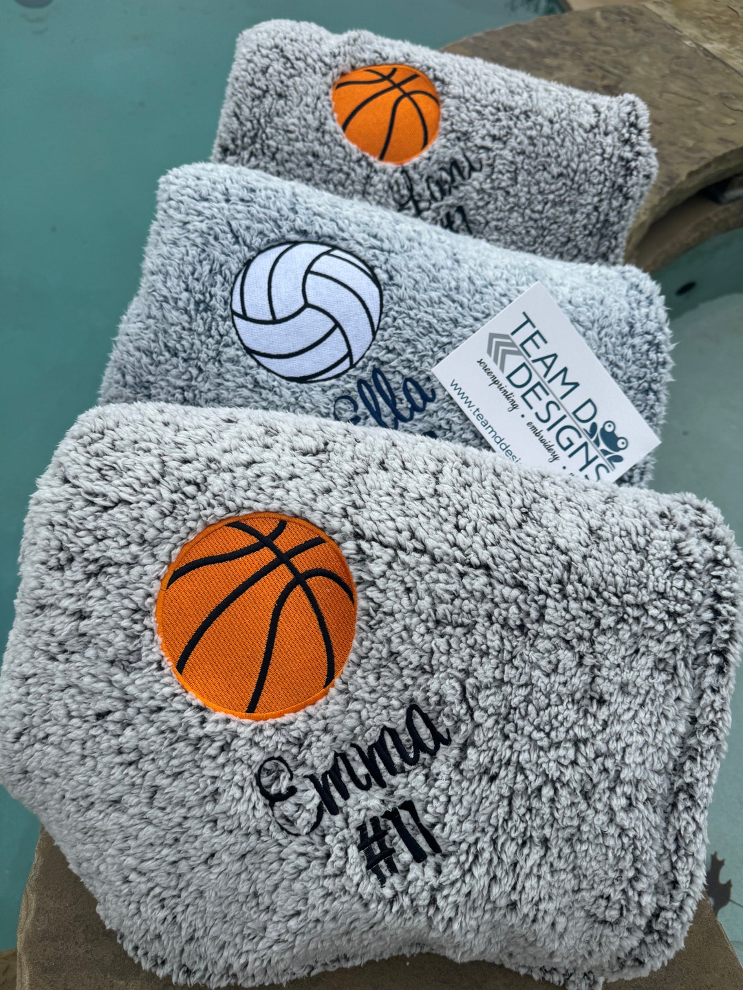 Personalized Plush Sports Blanket, Embroidered Team Gift - Etsy