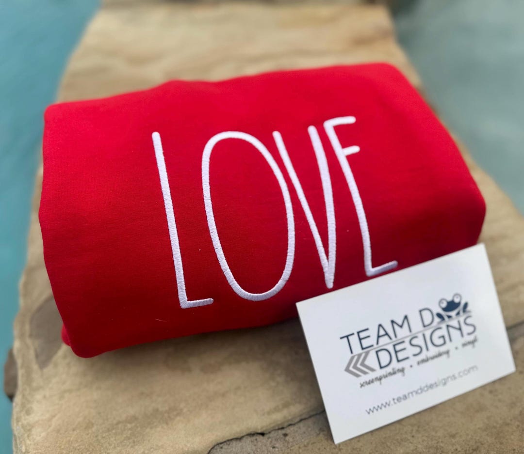 Embroidered LOVE Sweatshirt, Valentine's Comfy Crew (YL-5XL) - Etsy