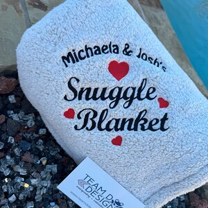 Personalized Snuggle Blanket: Embroidered Valentine or Wedding Gift - Etsy