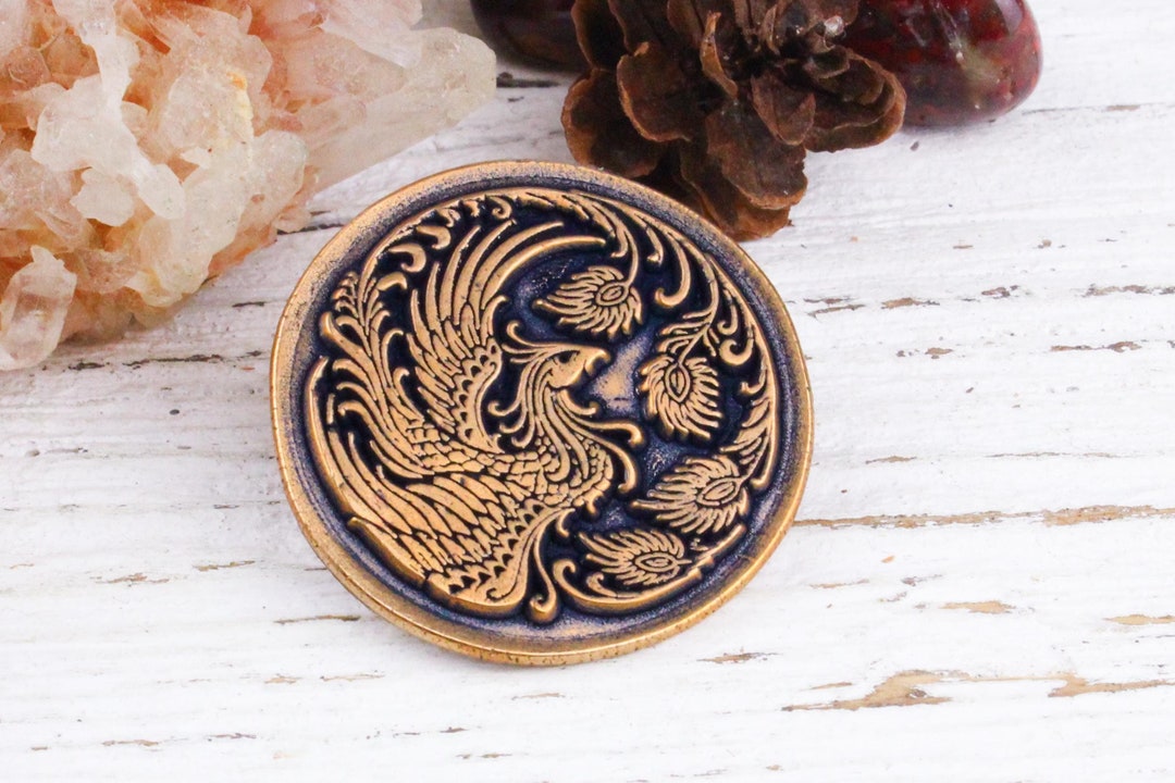 Handcrafted Solid Bronze Peacock Bracelet Button, Antique Bronze Shank ...