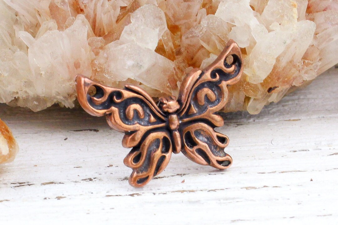 Handcrafted Solid Copper Butterfly Pendant, Pure Copper Butterfly Focal ...