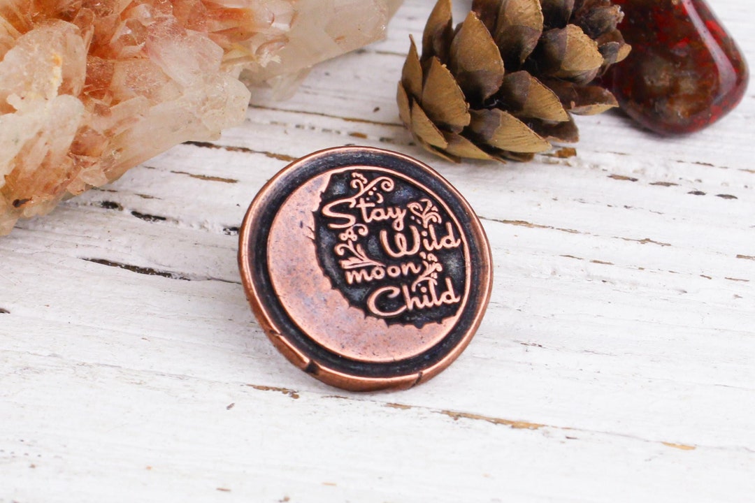 Handcrafted Solid Copper Crescent Moon Shank Button, Copper Bracelet ...
