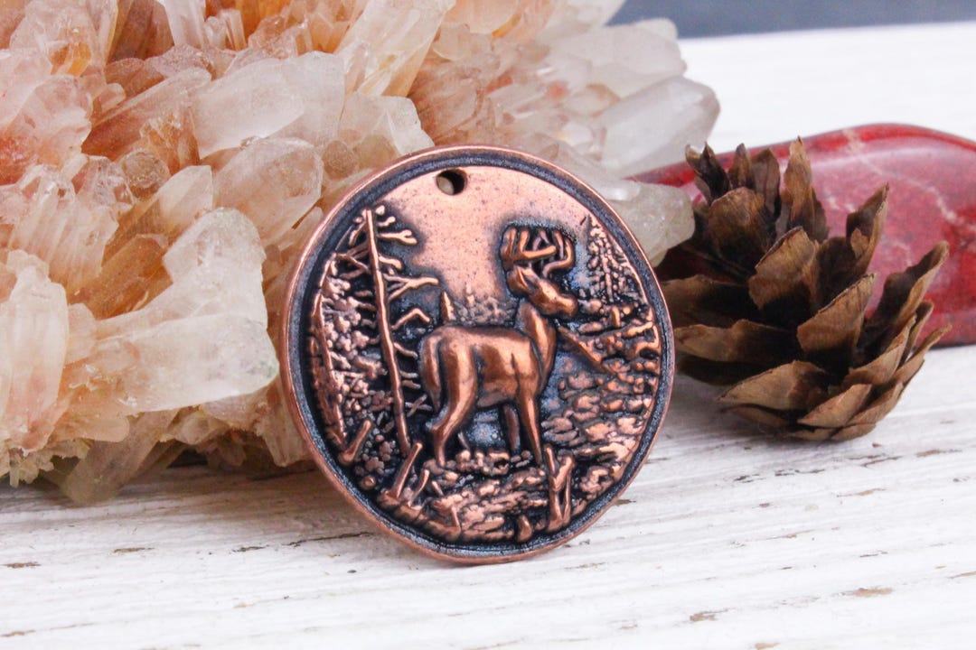 Handcrafted Solid Copper Moose Deer Wildlife Pendant, Copper Nature ...