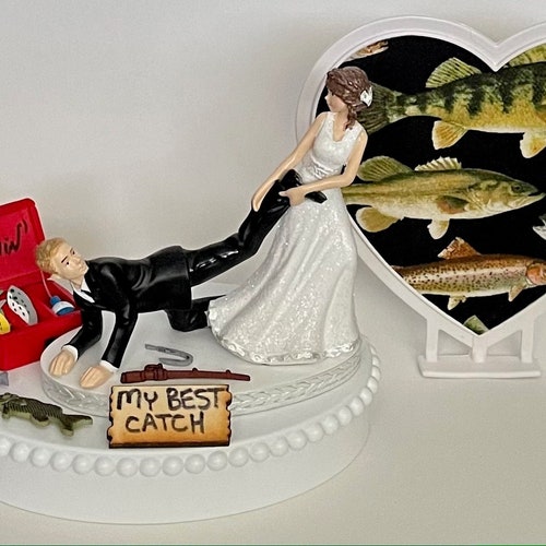 Personalized Fishing Wedding Cake Topper | Etsy