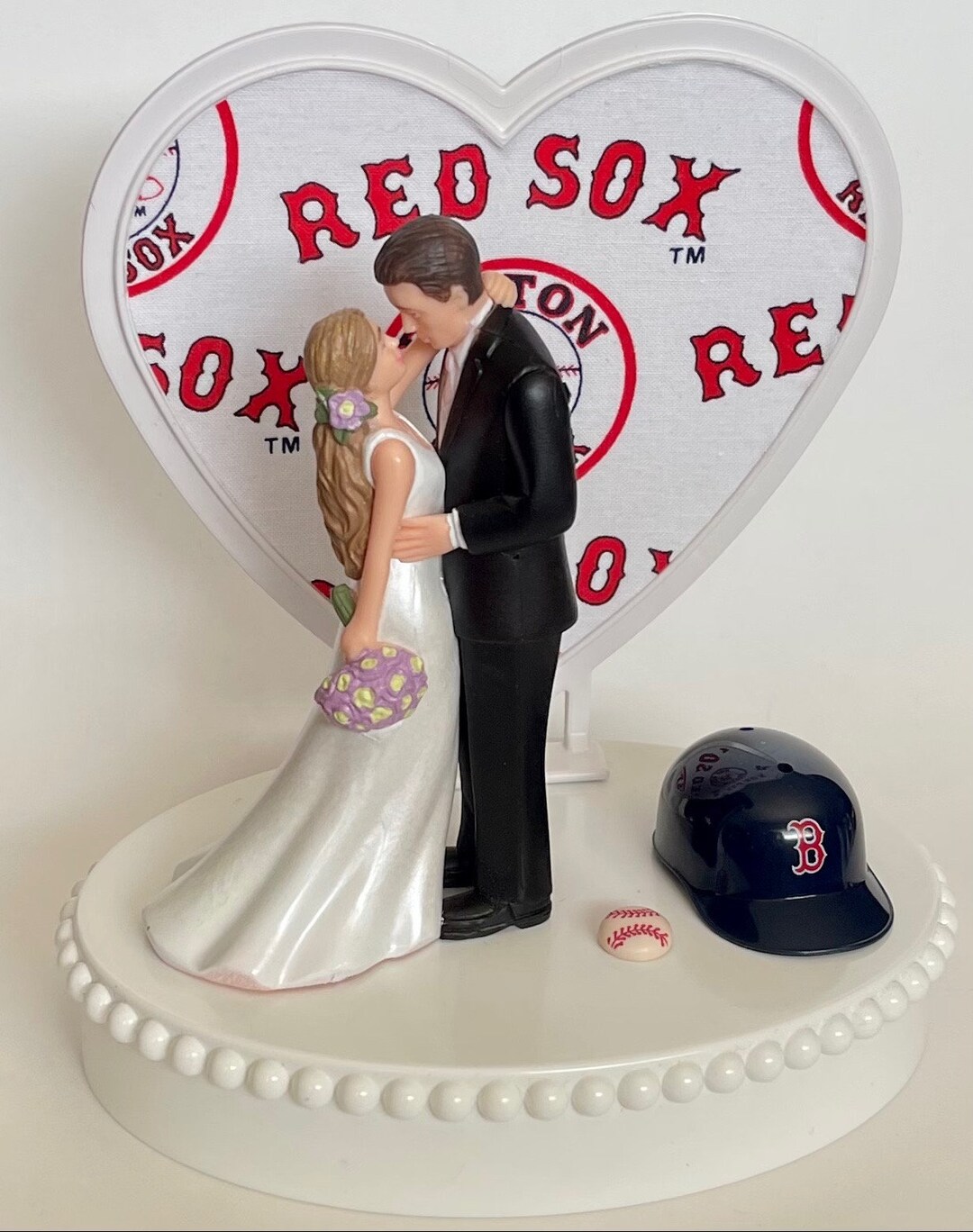Wedding Cake Topper Boston Red Sox Baseball Themed Beautiful Long ...