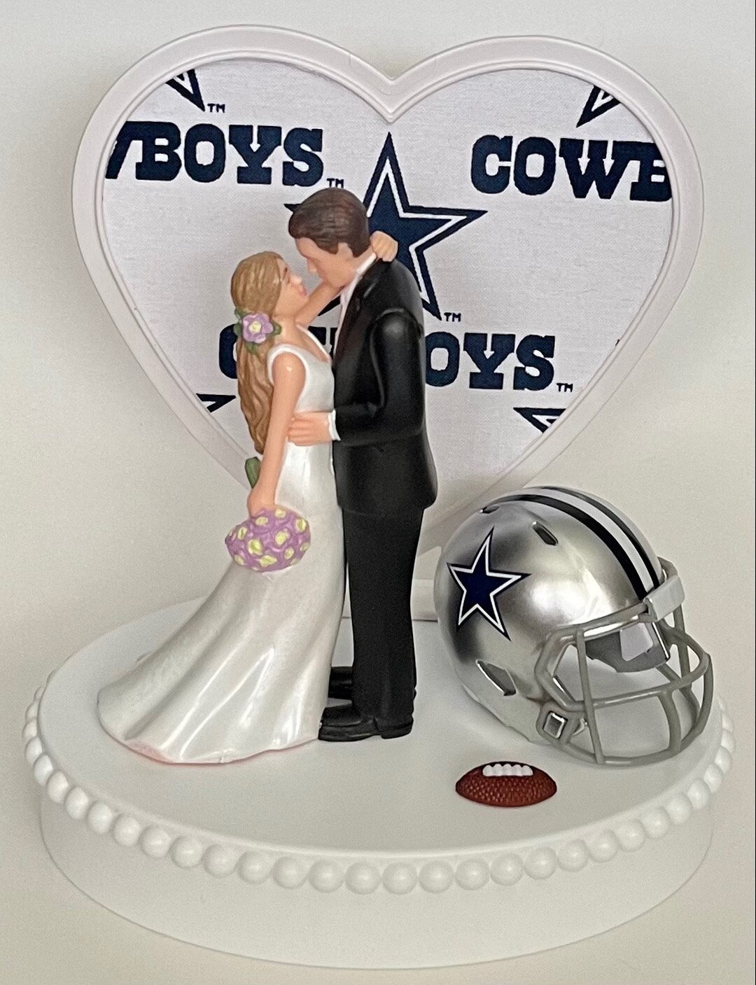 Wedding Cake Topper Dallas Cowboys Football Themed Beautiful Long ...