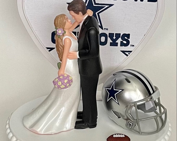 Wedding Cake Topper Dallas Cowboys Football Themed Beautiful Long ...