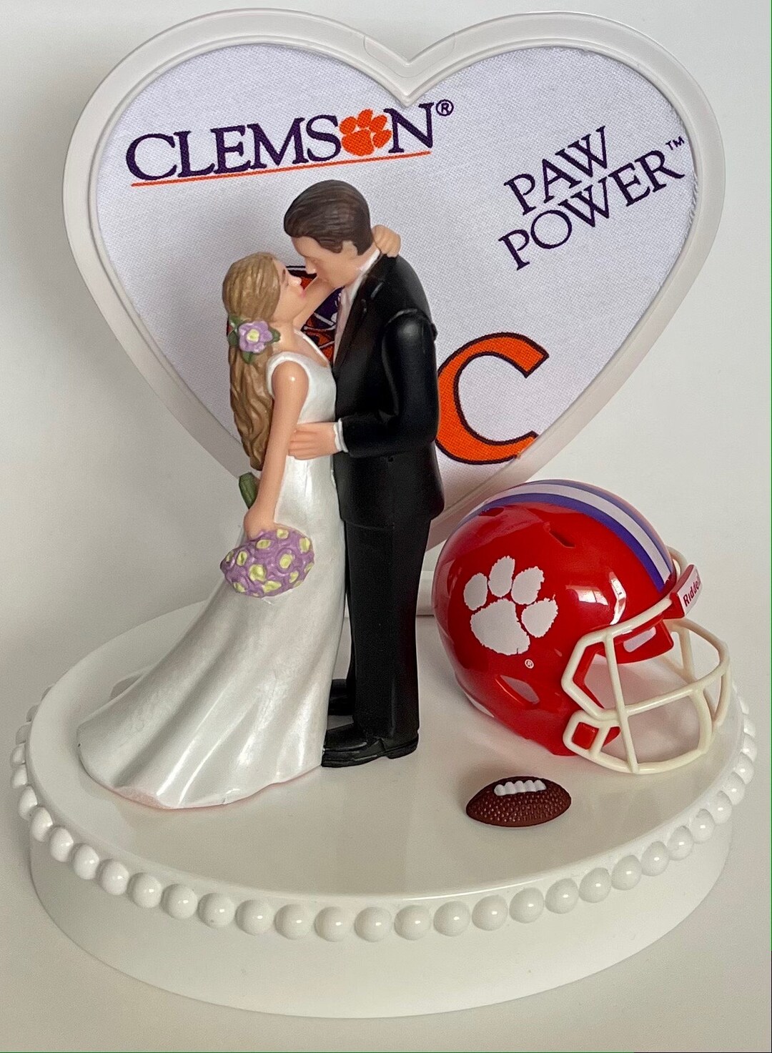 Wedding Cake Topper Clemson Tigers Football Themed Stunning Long-haired ...