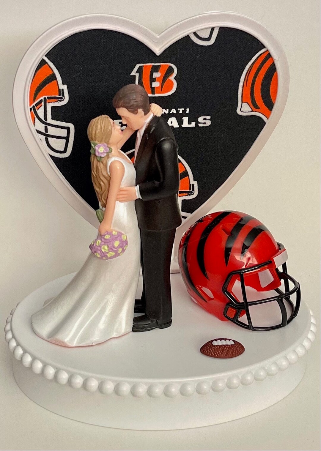 Wedding Cake Topper Cincinnati Bengals Football Themed Beautiful Long ...