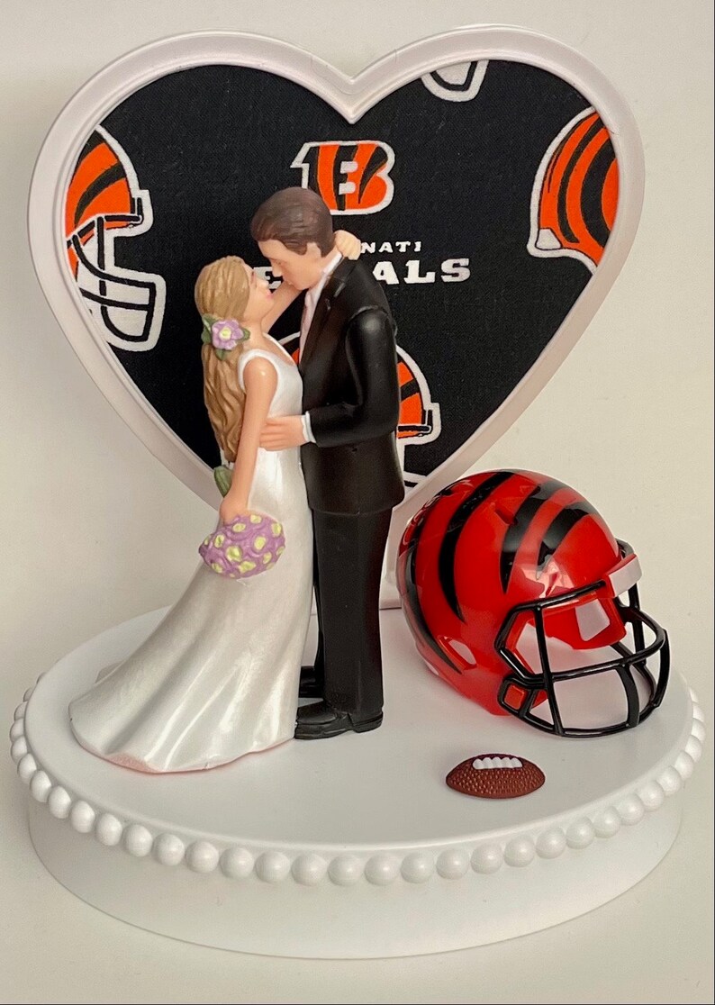 Wedding Cake Topper Cincinnati Bengals Football Themed - Etsy