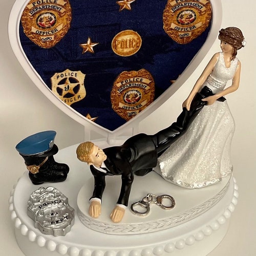 Personalized Policeman and Bride Wedding Cake Topper Police - Etsy
