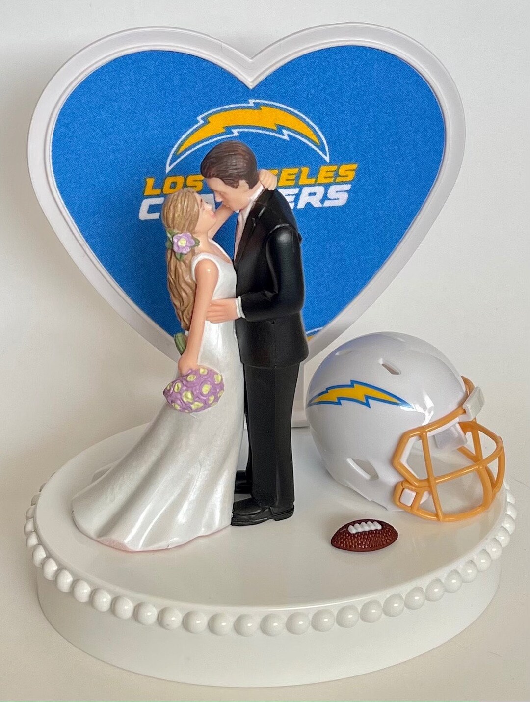 Wedding Cake Topper Los Angeles Chargers Football Themed Beautiful Long ...