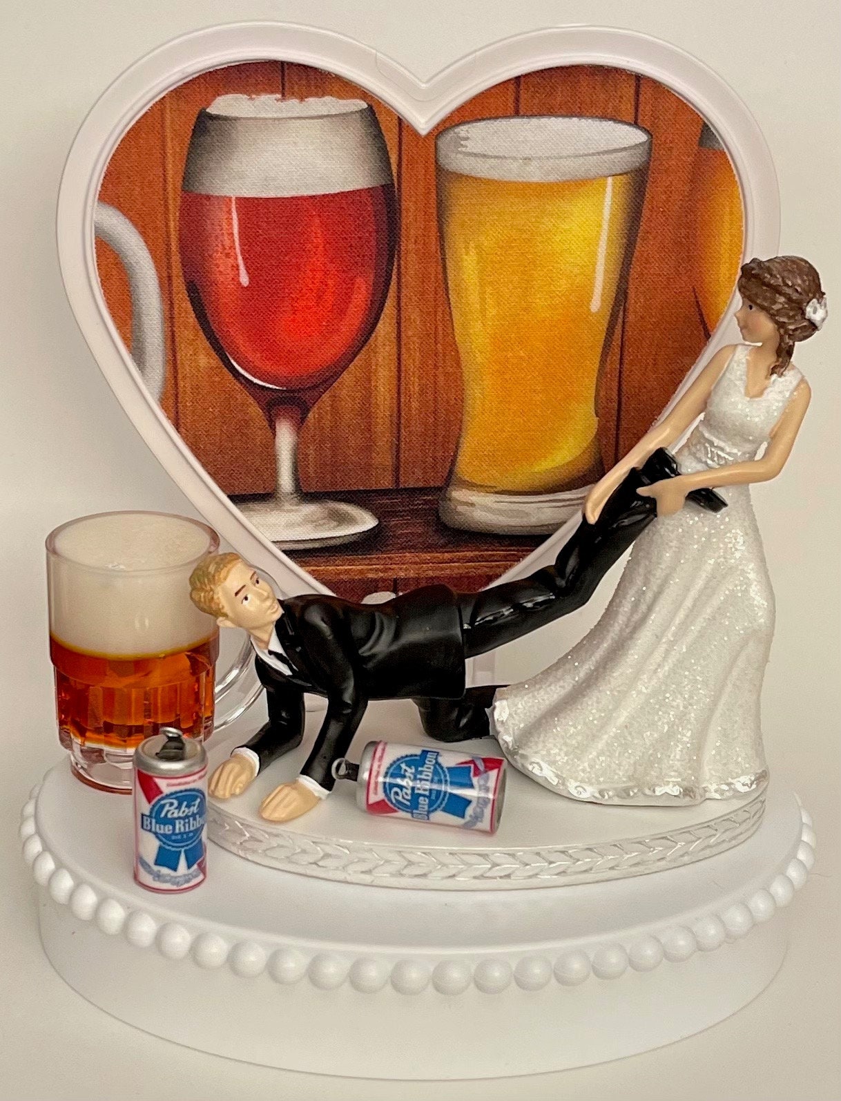Paper & Party Supplies Wedding Cake Topper Pabst Blue Ribbon PBR Beer ...