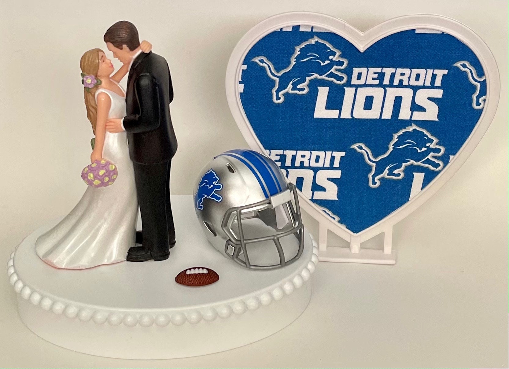 Wedding Cake Topper Detroit Lions Football Themed Beautiful | Etsy