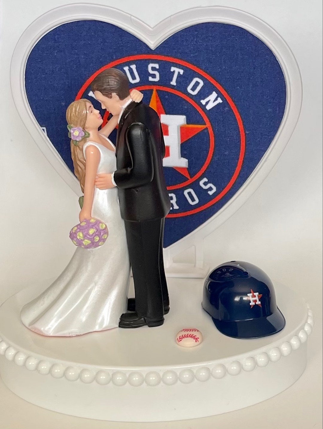 Wedding Cake Topper Houston Astros Baseball Themed Beautiful Long ...