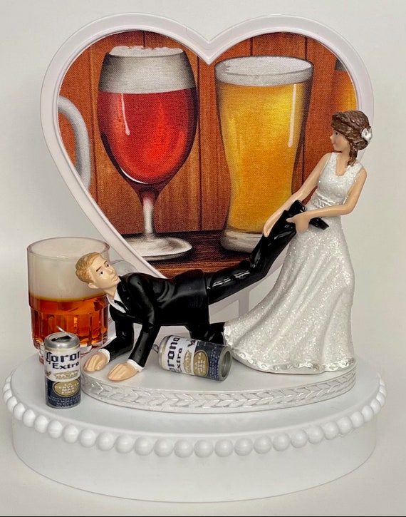 Paper & Party Supplies Wedding Cake Topper Pabst Blue Ribbon PBR Beer ...