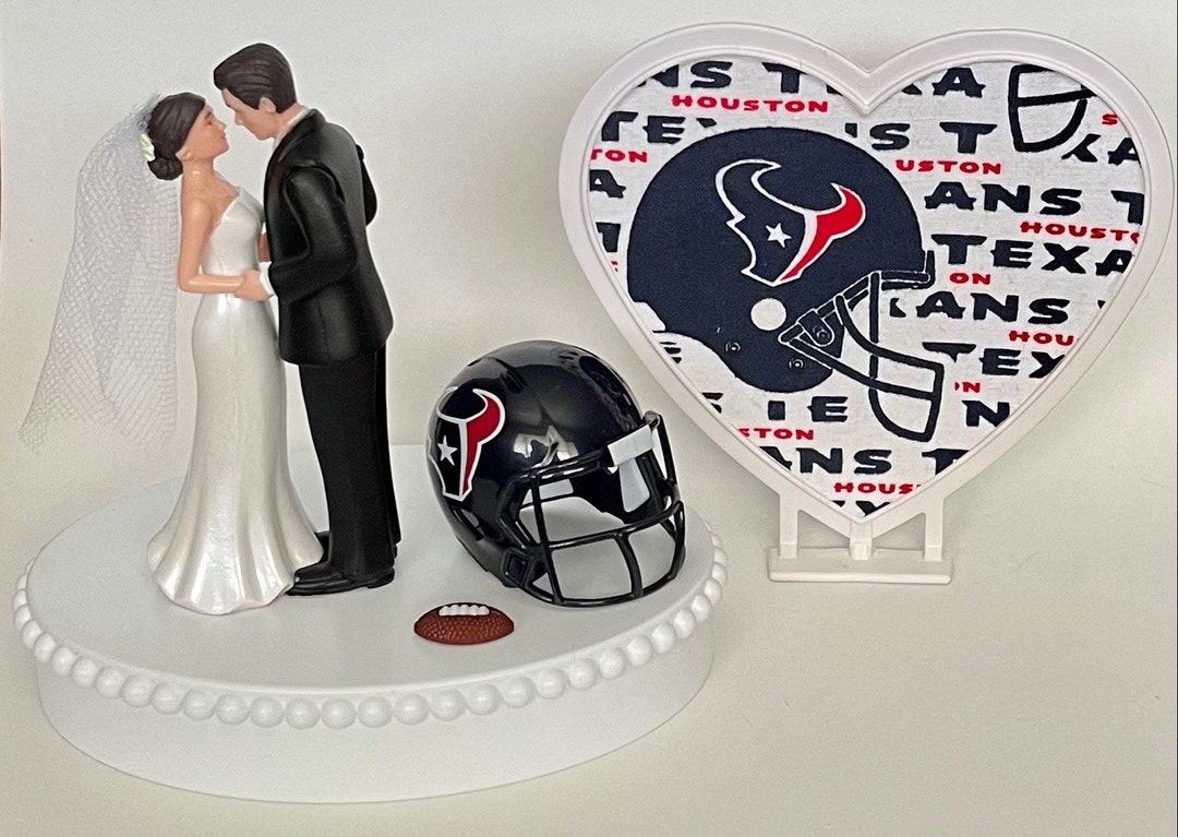 Wedding Cake Topper Houston Texans Football Themed Pretty Short-haired ...