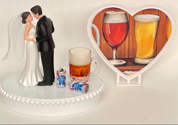 Paper & Party Supplies Wedding Cake Topper Pabst Blue Ribbon PBR Beer ...