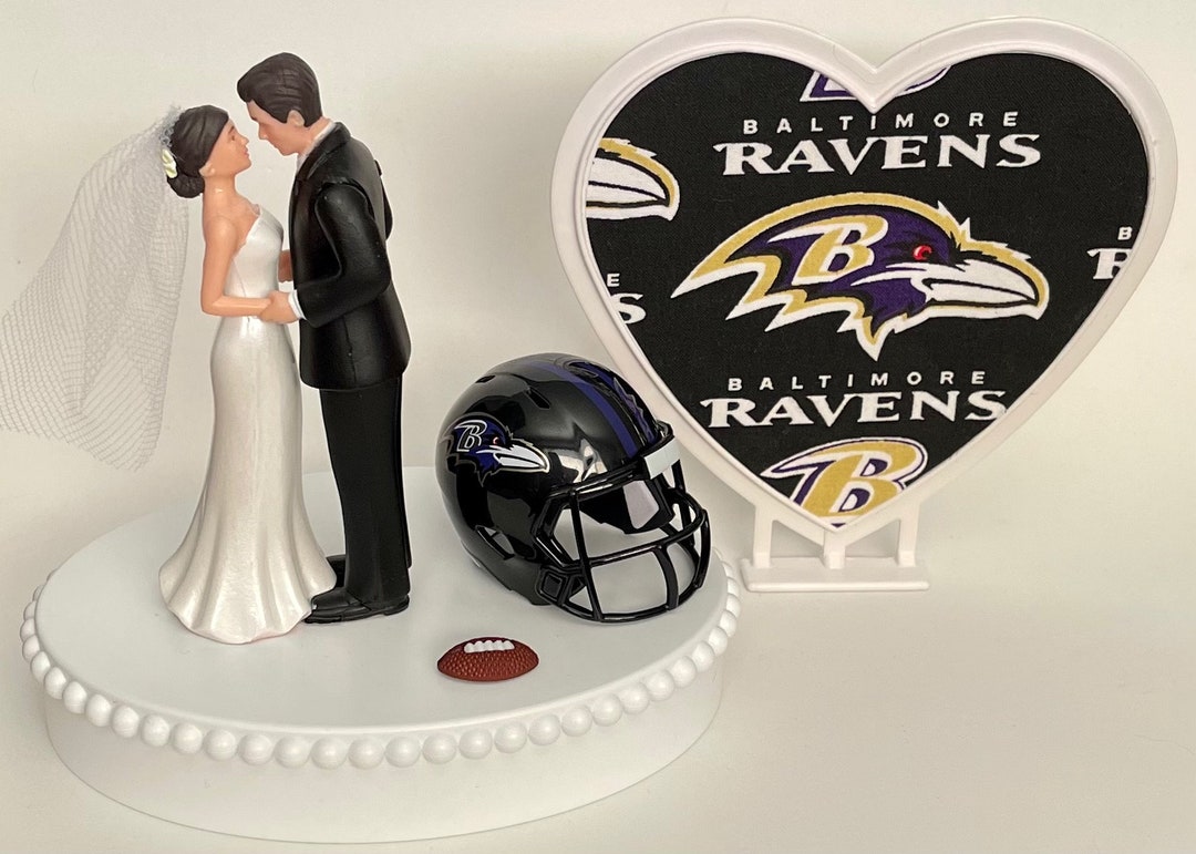 Wedding Cake Topper Baltimore Ravens Football Themed Pretty Short ...