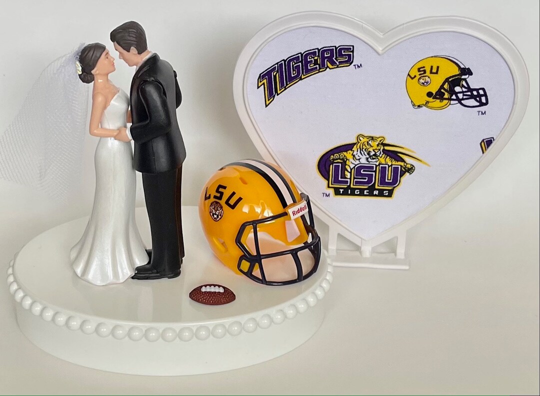 Wedding Cake Topper LSU Tigers Louisiana Football Themed Beautiful ...