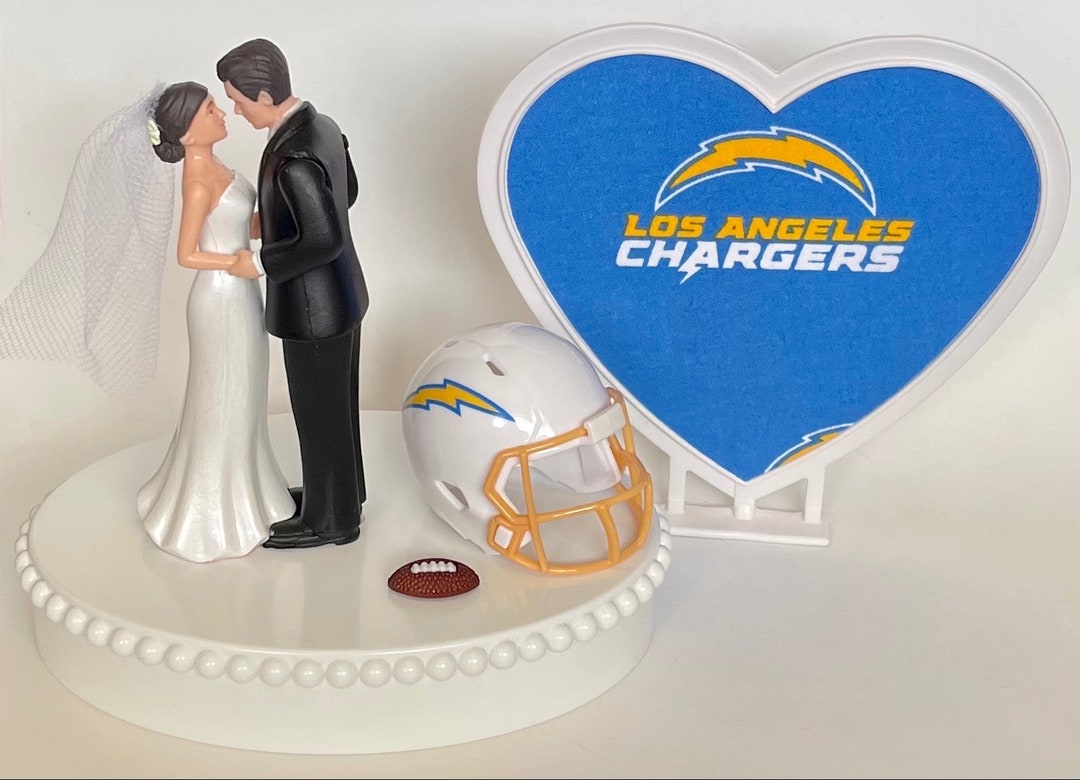 Wedding Cake Topper Los Angeles Chargers Football Themed Beautiful ...