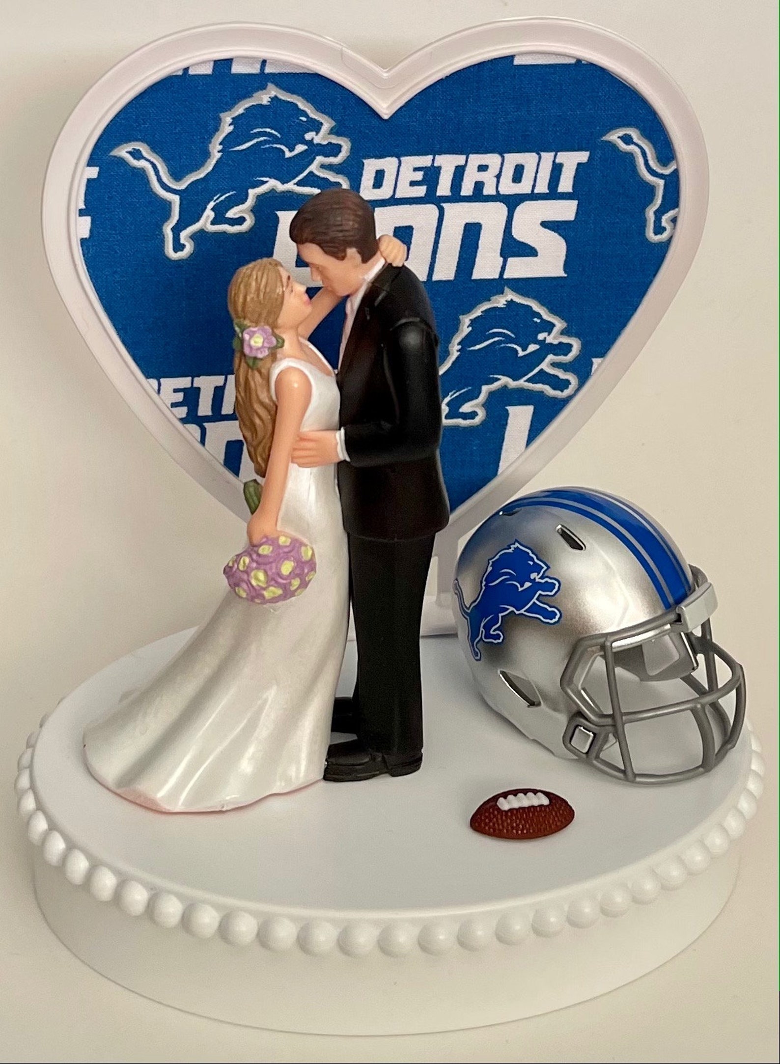 Wedding Cake Topper Detroit Lions Football Themed Beautiful - Etsy