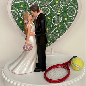 Wedding Cake Topper Tennis Racket Ball Themed Beautiful Long-haired ...