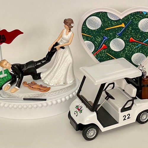 Porcelain Golfer Wedding Cake Topper Funny Groom Top Golf - Etsy