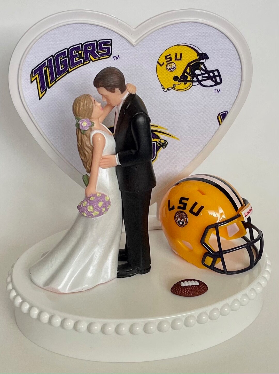 Wedding Cake Topper LSU Tigers Football Themed Louisiana St Gorgeous ...