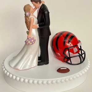 Wedding Cake Topper Cincinnati Bengals Football Themed Beautiful Long ...