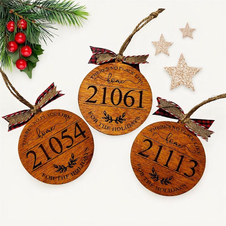 Personalized Zip Code Christmas Ornament | There’s No Place Like Home ...