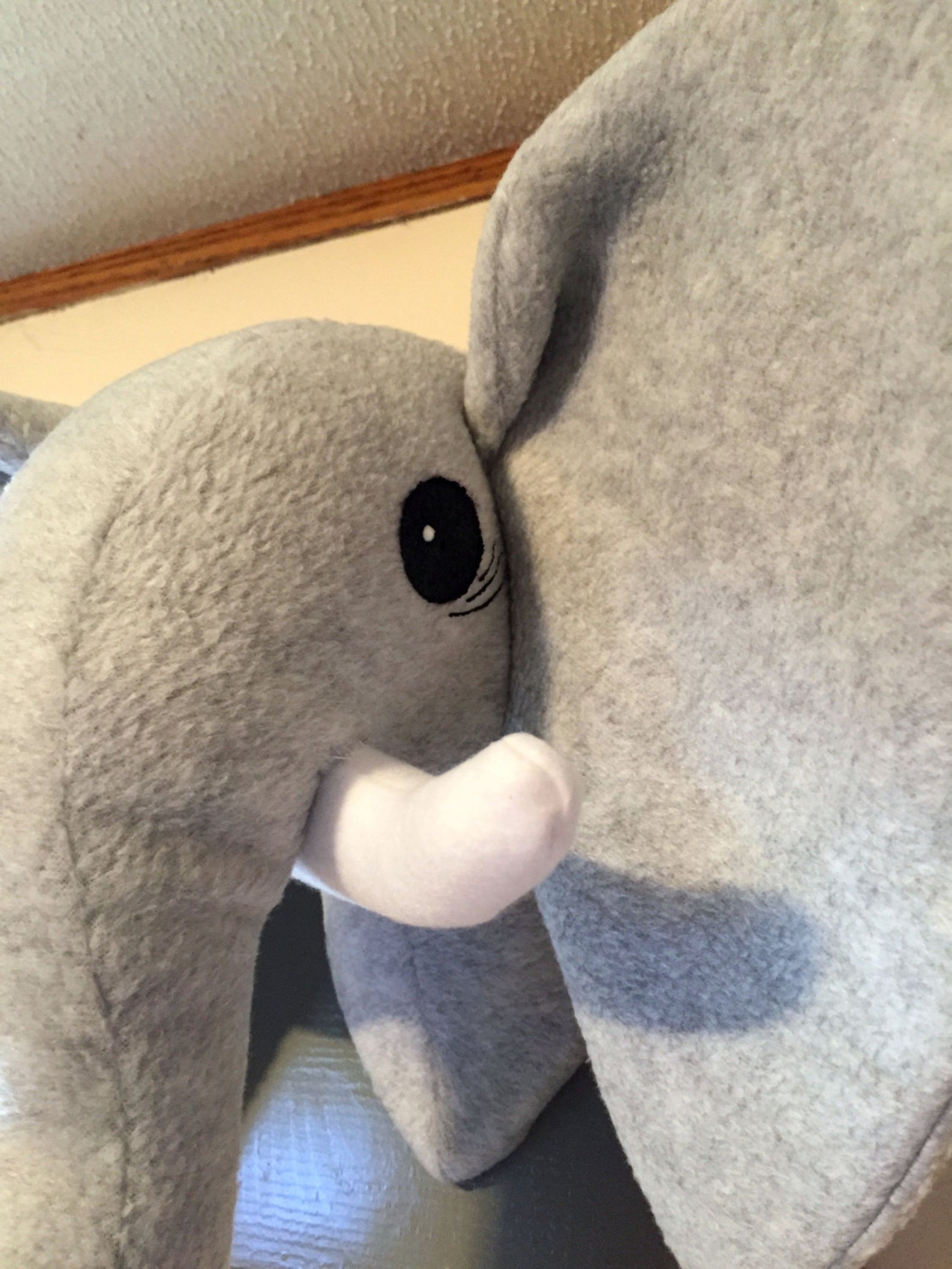 Gray Elephant Head / Stuffed Elephant Head / Light Gray Elephant ...