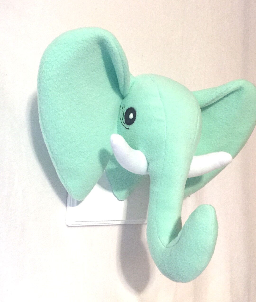Stuffed Mint Green Elephant Head / Stuffed Elephant Head / Stuffed ...