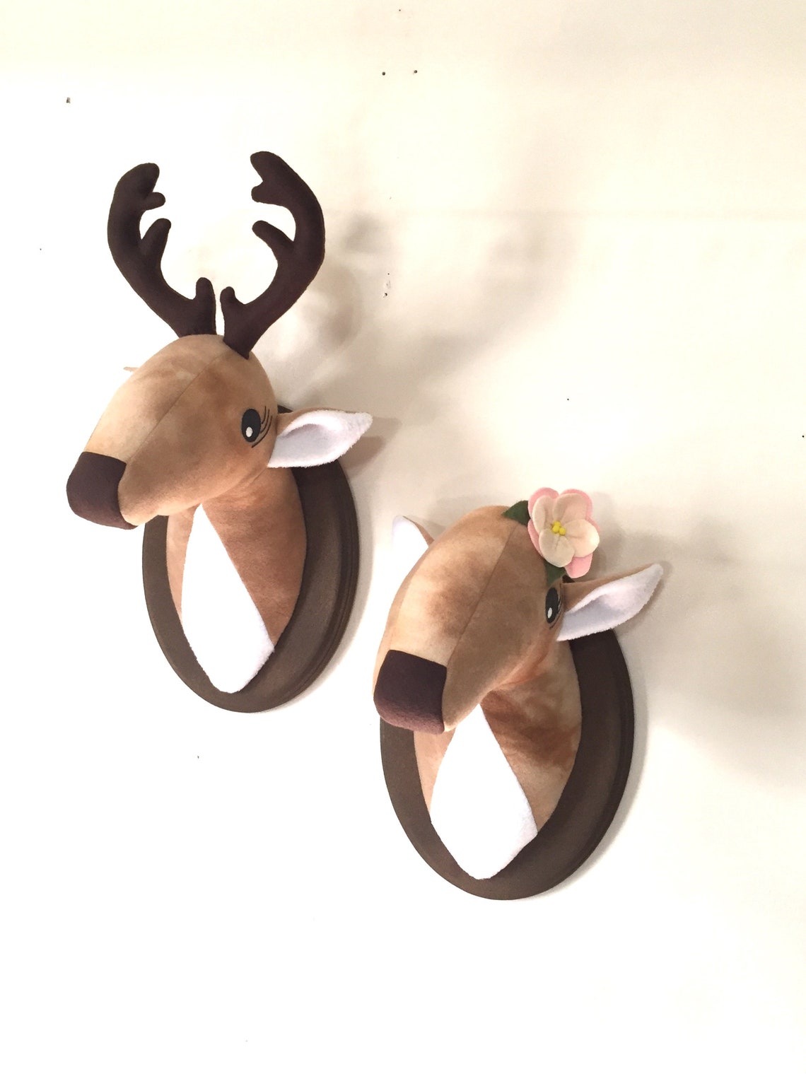 Buck and Doe Stuffed Deer Animal Head / Faux Stuffed Animal - Etsy
