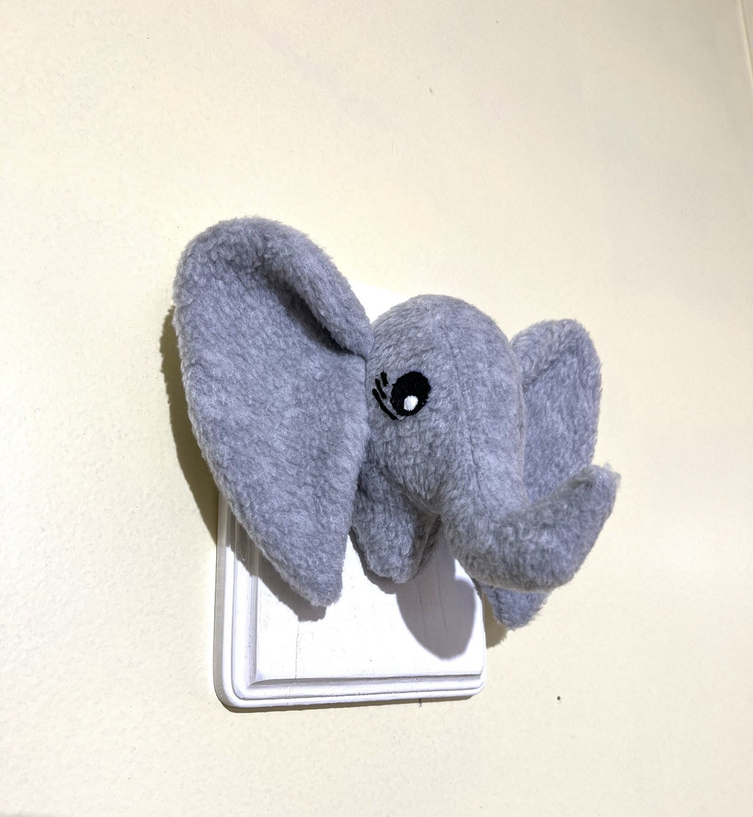 Mini Stuffed Gray Elephant Wall Mount / Stuffed Animal Head / Faux ...