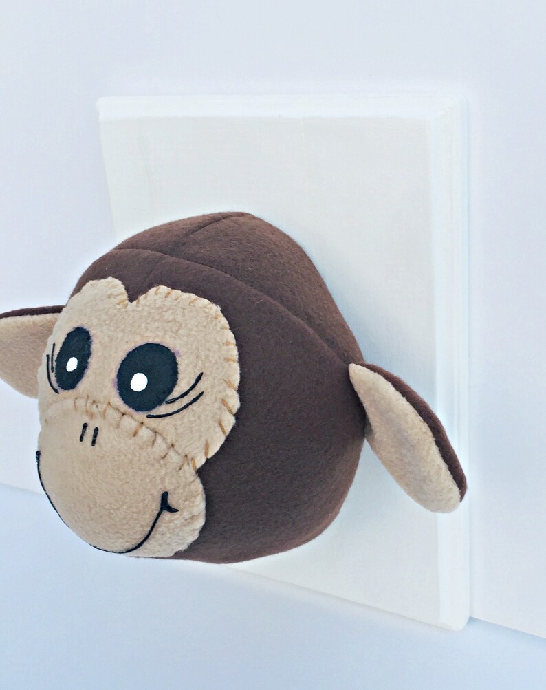 Monkey Head Nursery Wall Mount / Stuffed Animal Head / Faux - Etsy