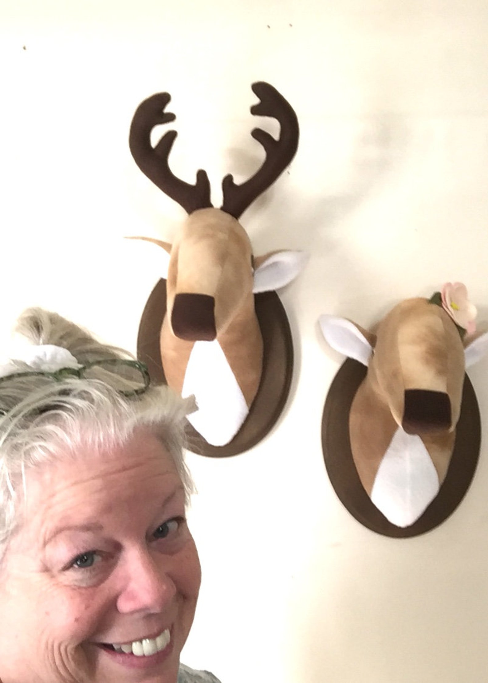 Buck and Doe Stuffed Deer Animal Head / Faux Stuffed Animal - Etsy