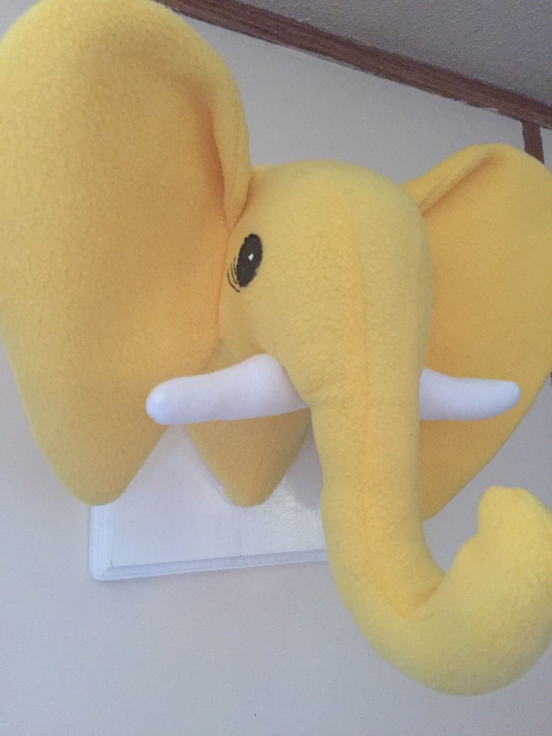 Stuffed Yellow Elephant Head / Stuffed Elephant Head / Stuffed | Etsy