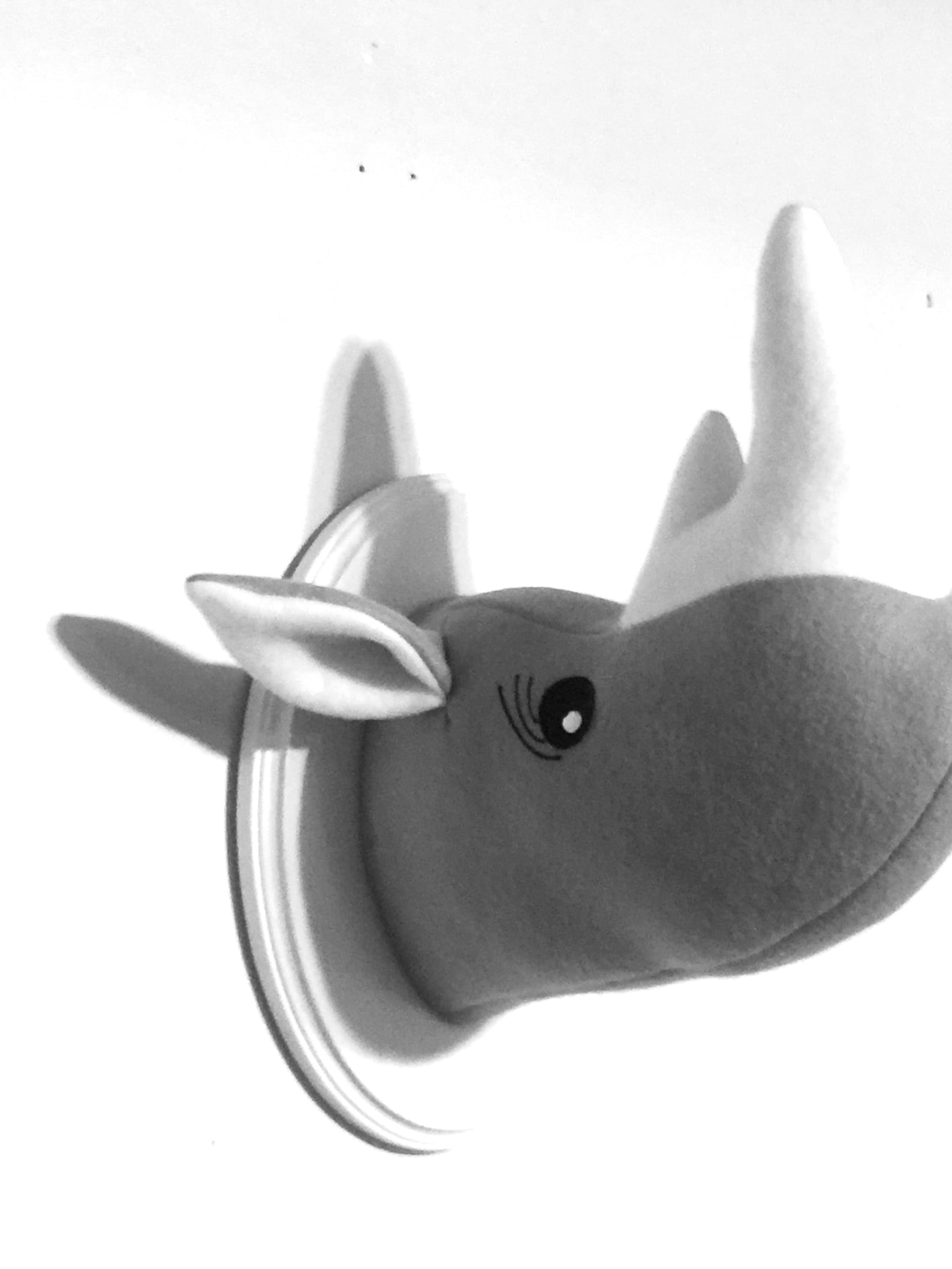 Rhino Stuffed Faux Animal Head Wall Mount / Gray Rhino Nursery Decor ...