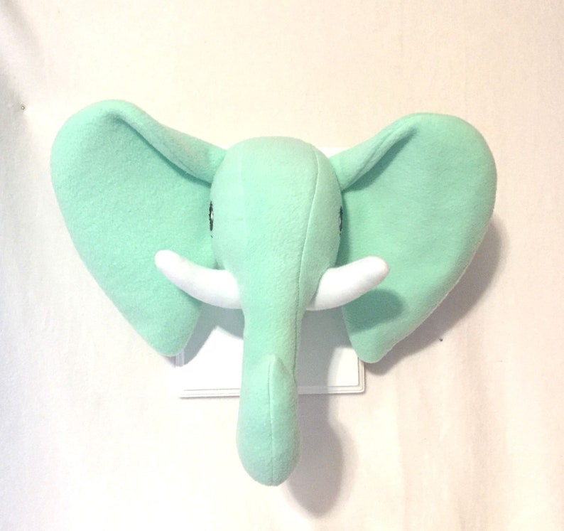 Stuffed Mint Green Elephant Head / Stuffed Elephant Head / - Etsy